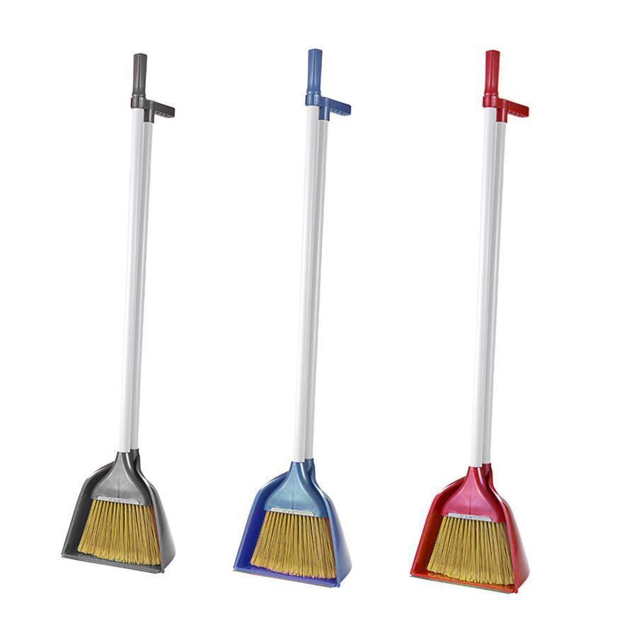 Plastic Long Handle Dustpan and Brush Set Assorted Colours ZP129 A (Bi ...
