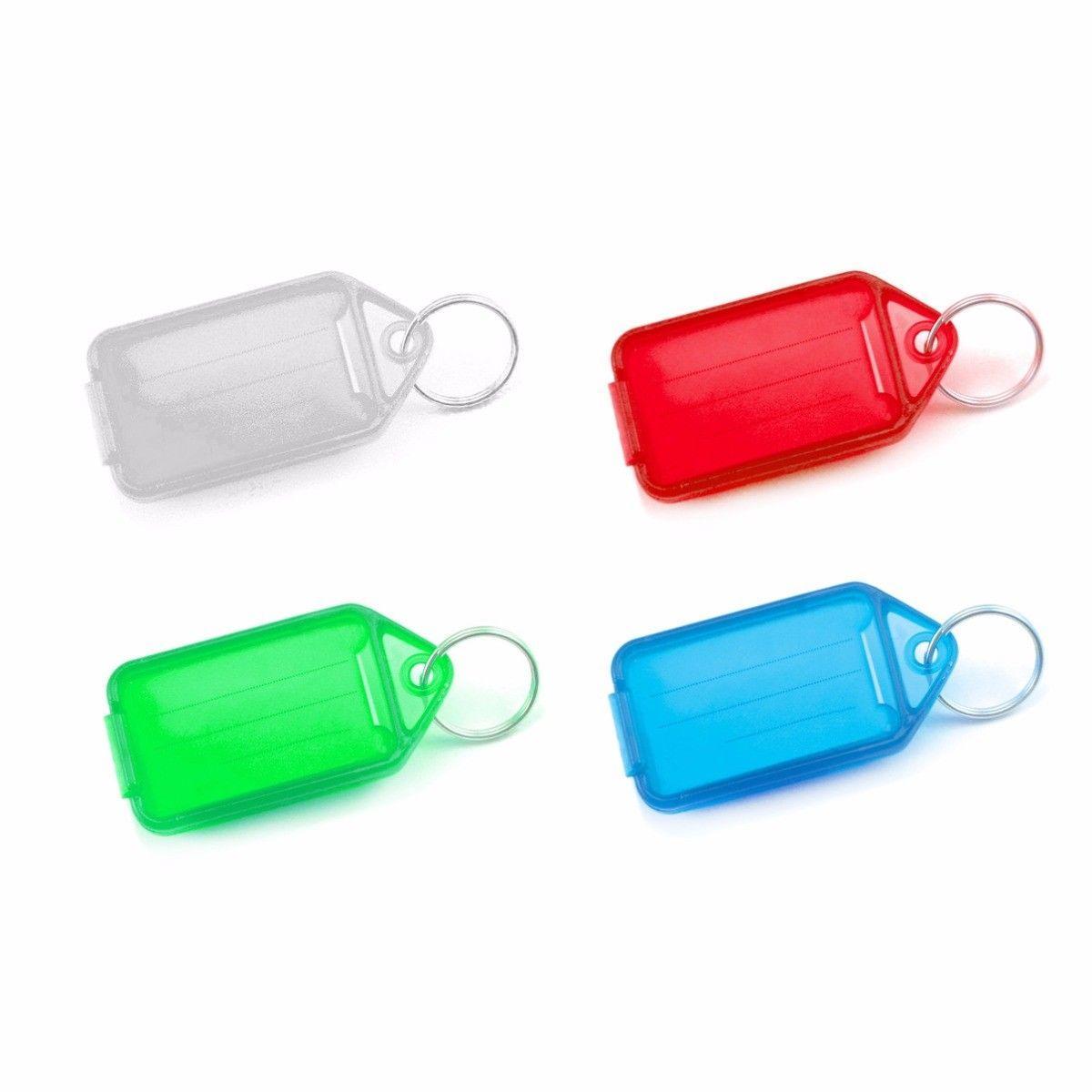 Value Pack Of 4 Key Tags Large 7cm x 3.5cm Assorted Colours 0660 (Larg ...