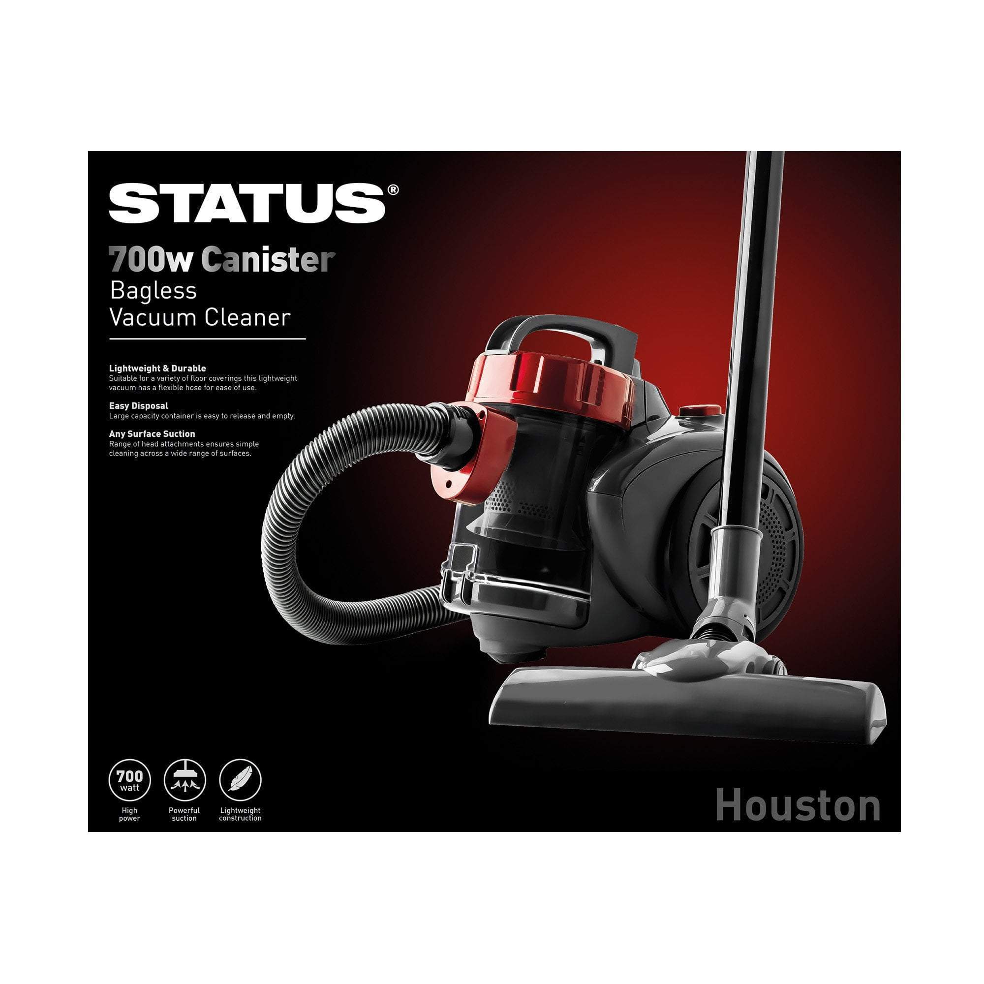 Houston Canister Bagless Vacuum Cleaner Hoover 700W HOUSTON1PKB A (Big ...