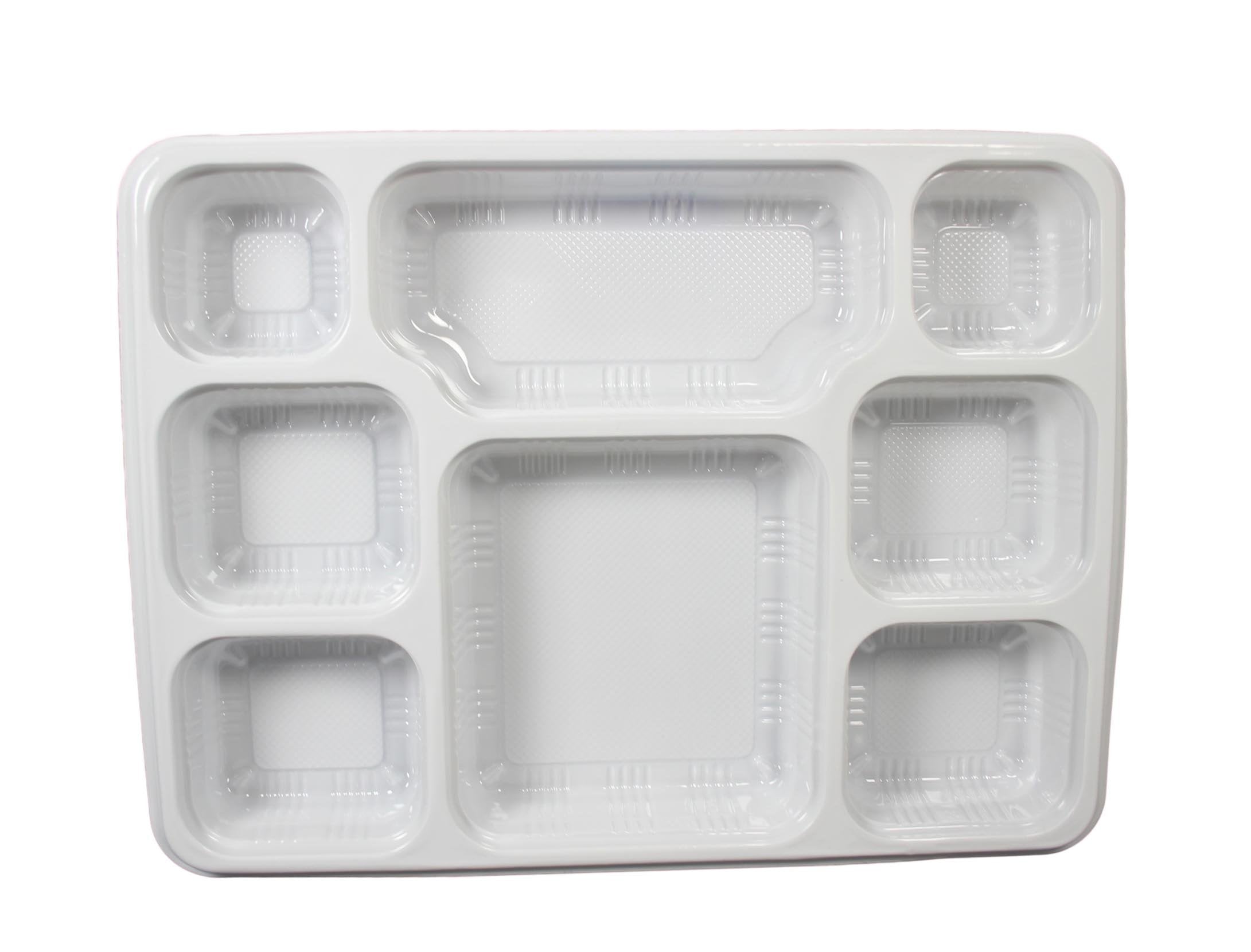 Disposable White Plastic Divider Plate 8 Sections 30 x 23 cm Pack of 2 ...